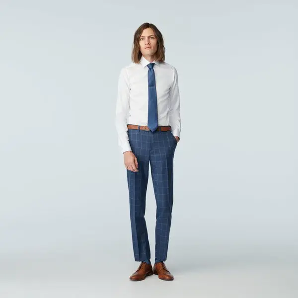 INDOCHINO Harrogate Windowpane Pants - Blue