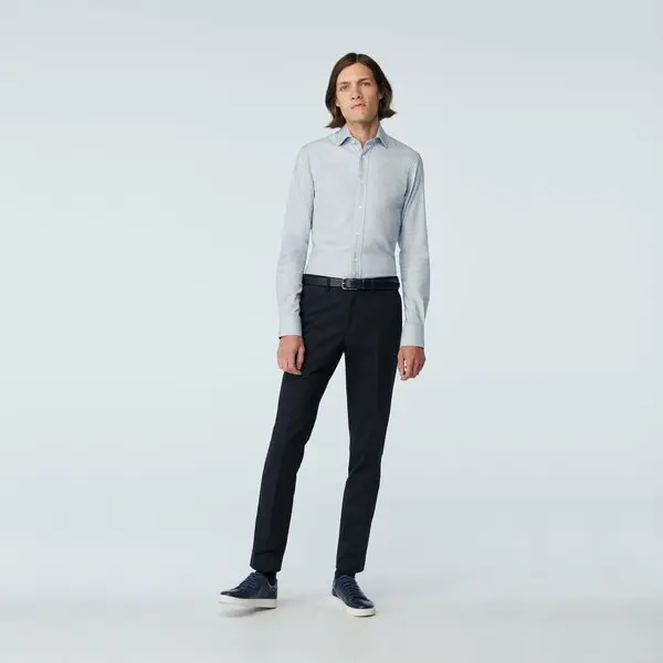 INDOCHINO Jarrod Wool Stretch Light Casual Shirt - Gray