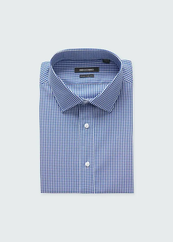 INDOCHINO Hyde Gingham Shirt - Blue