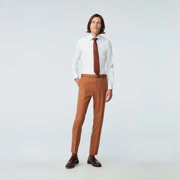 INDOCHINO Norwich Wool Stretch Rust Pants