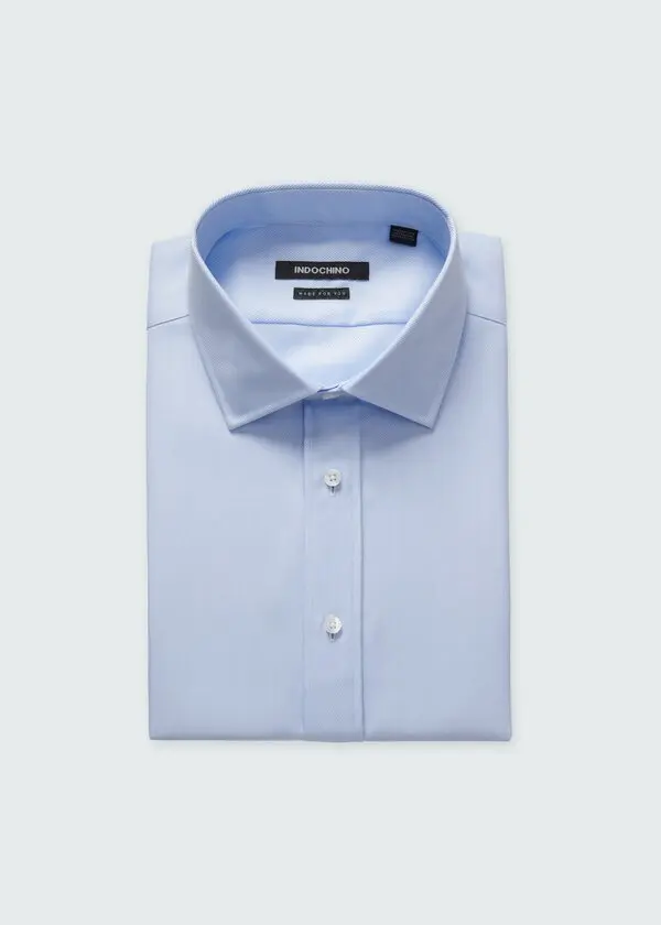 INDOCHINO Hyde Herringbone Shirt - Blue