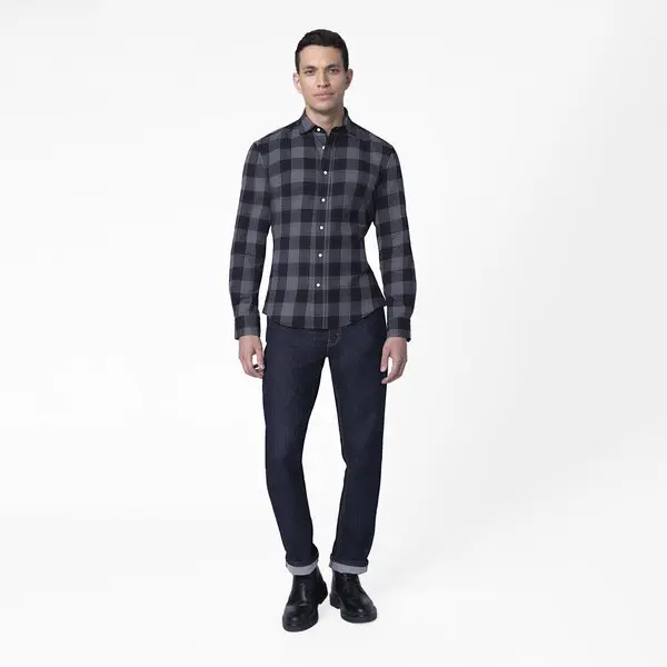 INDOCHINO Jackson Buffalo Flannel Casual Shirt - Gray