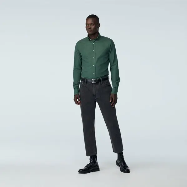 INDOCHINO Glynn Brushed Melange Hunter Casual Shirt - Green