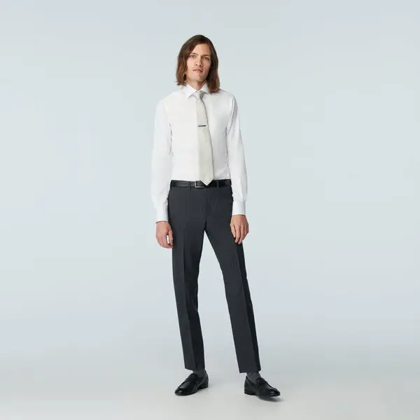 INDOCHINO Howell Wool Stretch Fineline Charcoal Pants