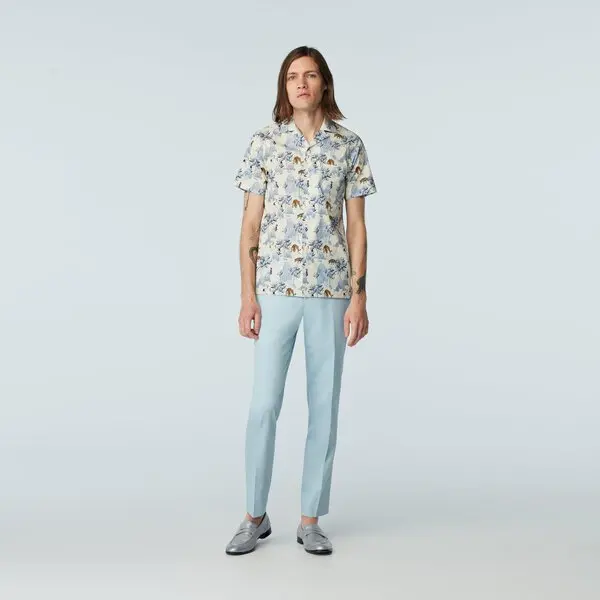 INDOCHINO Langford Animal Ink Print Camp Shirt - Ivory