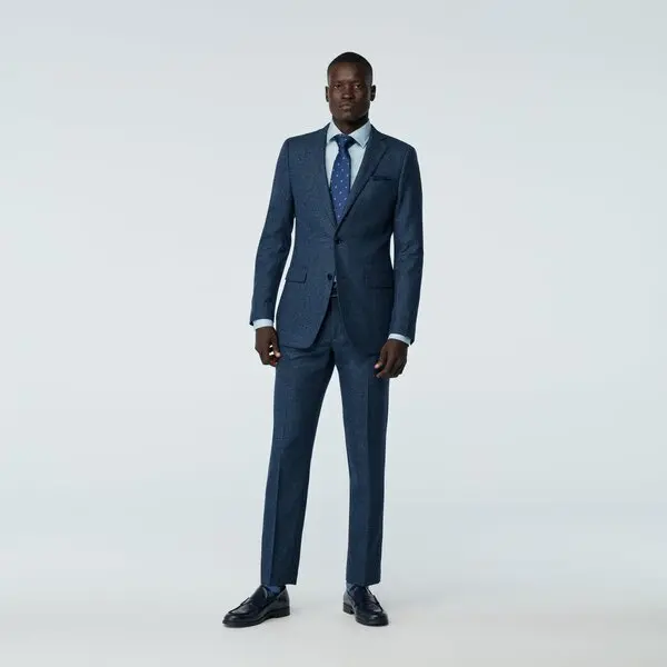 INDOCHINO Newbridge Tweed Wool Stretch Suit - Blue