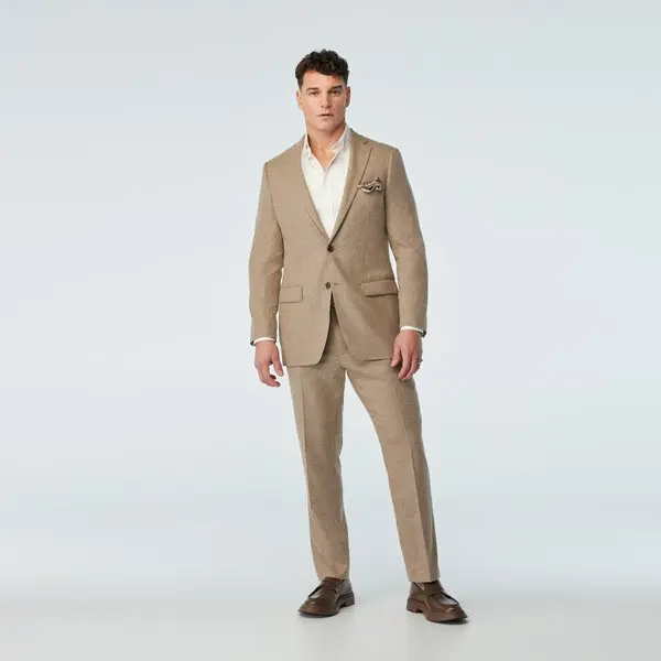 INDOCHINO Marche Wool Blend Stretch Suit - Sand
