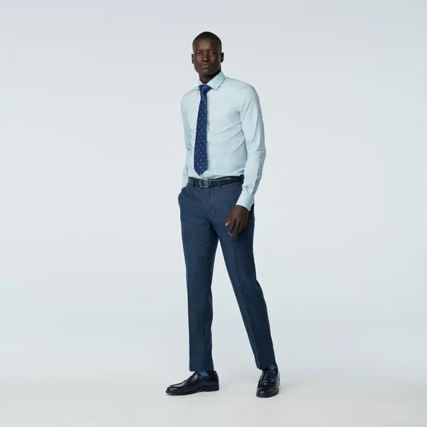 INDOCHINO Newbridge Tweed Wool Stretch Pants - Blue