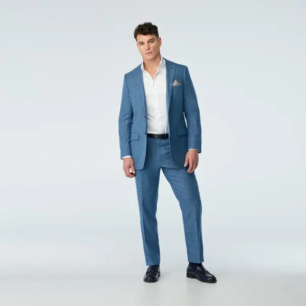 INDOCHINO Marche Wool Blend Stretch Suit - Blue