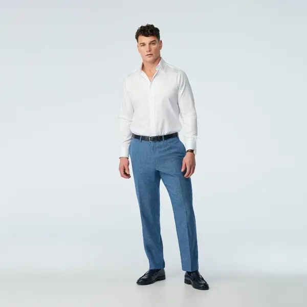 INDOCHINO Marche Wool Blend Stretch Pants - Blue