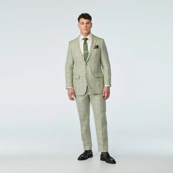 INDOCHINO Outwell Plaid Olive Blazer
