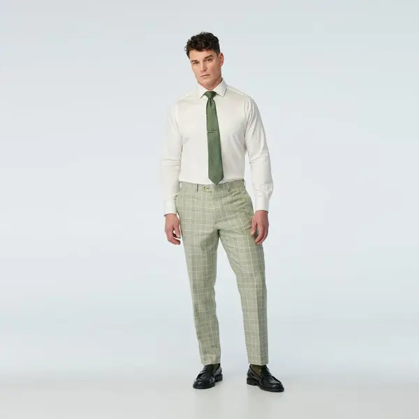 INDOCHINO Outwell Plaid Olive Pants - Green