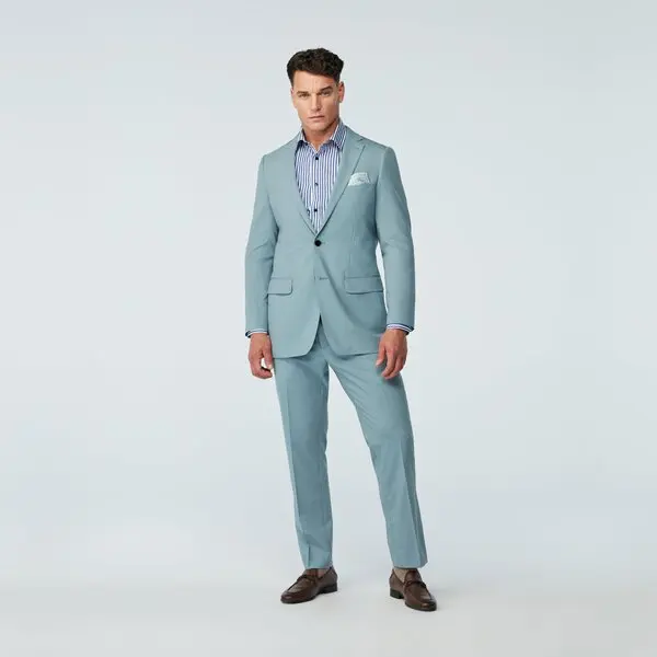 INDOCHINO Norwich Wool Stretch Stone Blazer - Blue