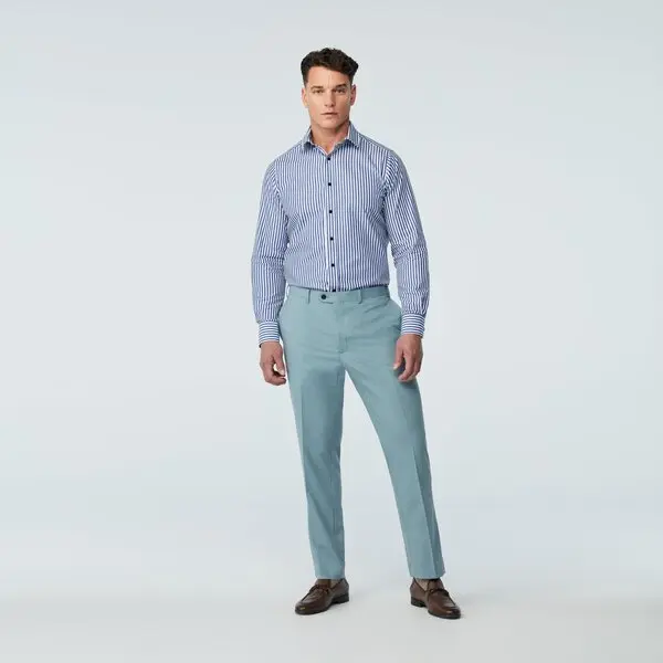 INDOCHINO Norwich Wool Stretch Stone Pants - Blue