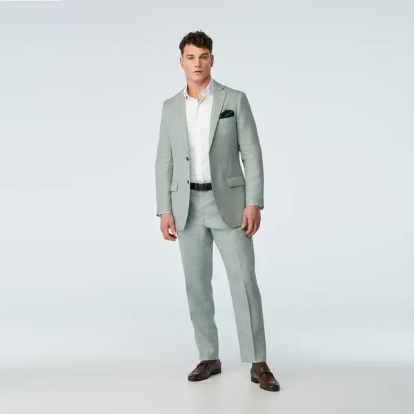 INDOCHINO Ockbrook Ramie Wool Houndstooth Blazer - Teal
