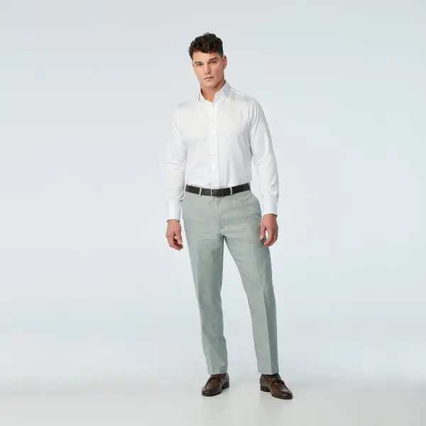 INDOCHINO Ockbrook Ramie Wool Houndstooth Pants - Teal