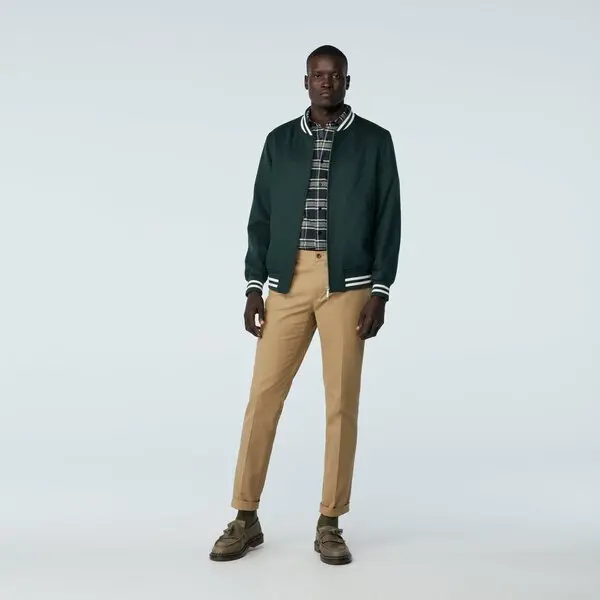 INDOCHINO Varsity Dark Olive Bomber Jacket - Green
