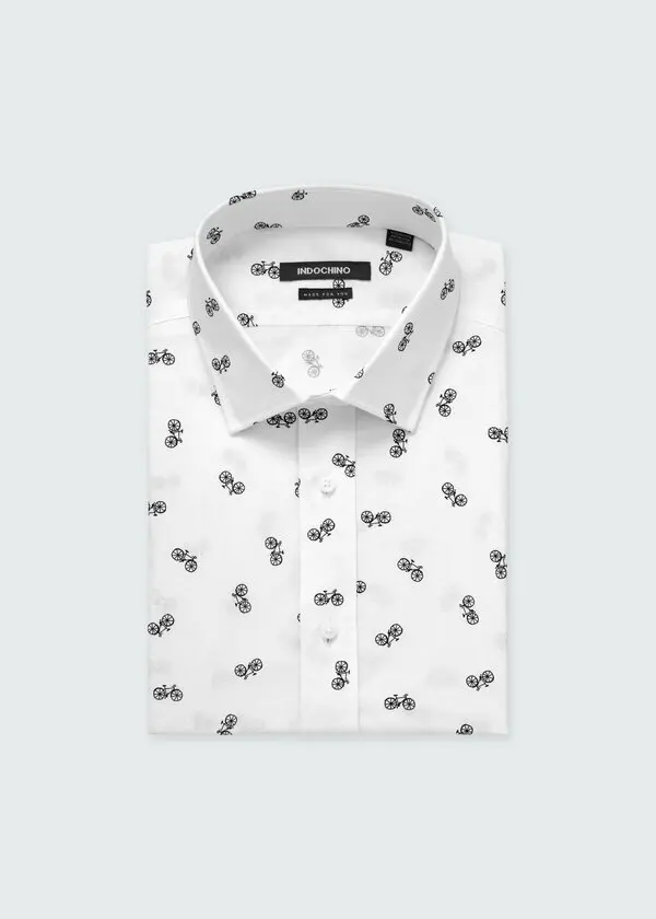 INDOCHINO Otham Bicycle Print Shirt - Black