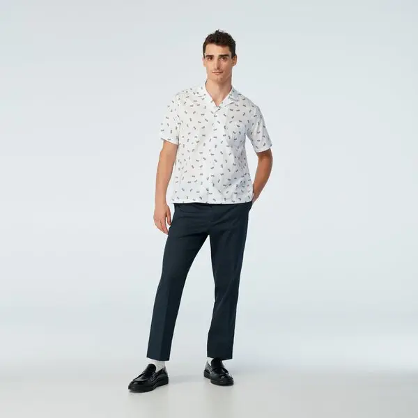 INDOCHINO Otham Bicycle Print Camp Shirt - Black