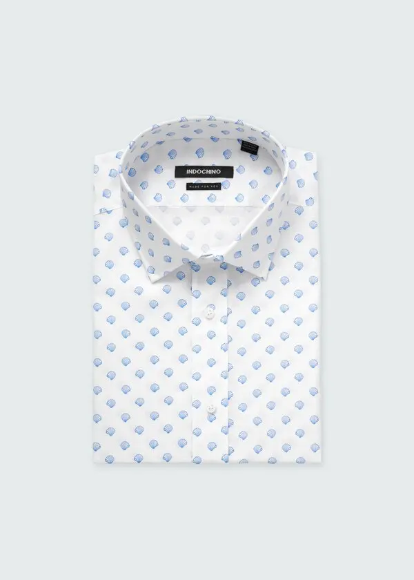INDOCHINO Otham Shell Print Shirt - Blue