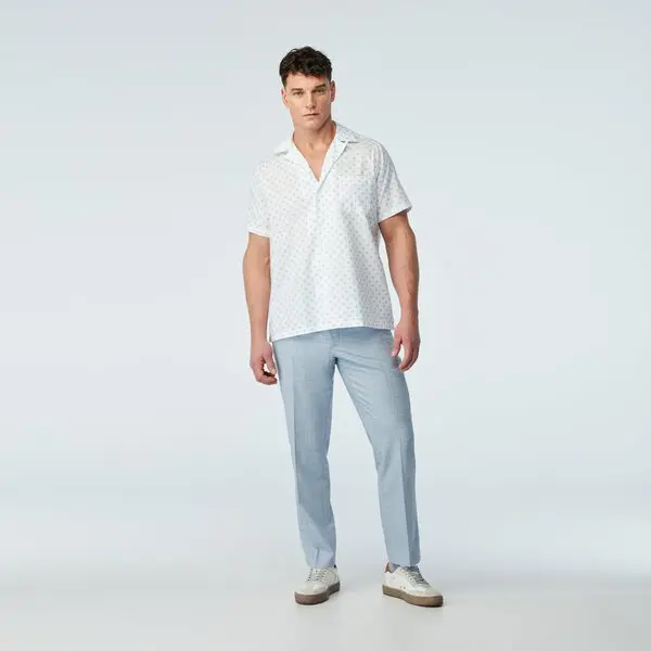 INDOCHINO Otham Shell Print Camp Shirt - Blue