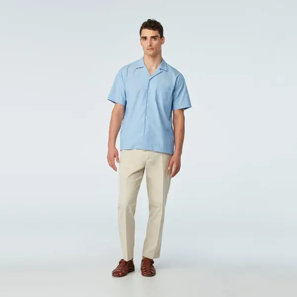 INDOCHINO Oxley Dobby Camp Shirt - Blue