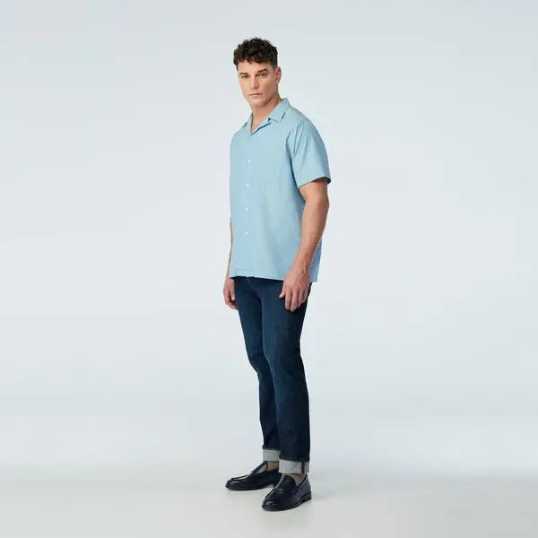 INDOCHINO Oxley Dobby Light Camp Shirt - Teal