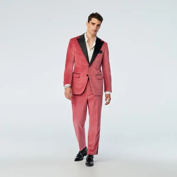 INDOCHINO Harford Velvet Dusty Rose Tuxedo Suit - Pink