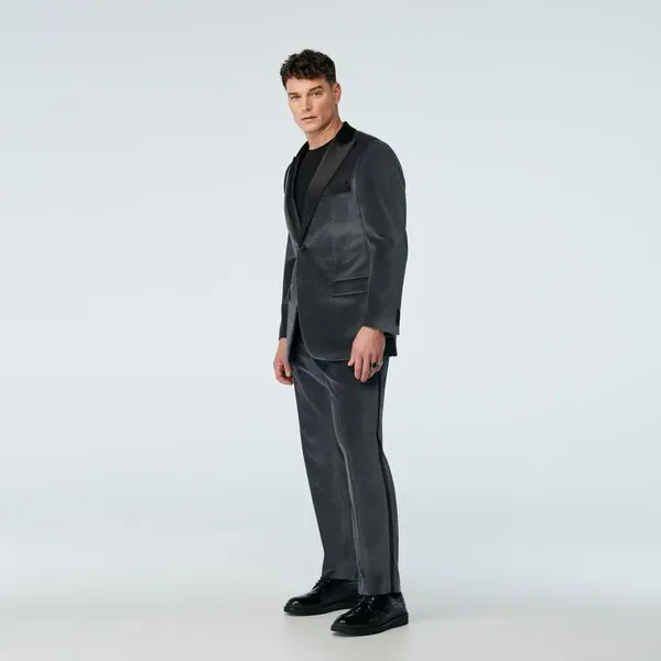 INDOCHINO Harford Velvet Tuxedo Suit - Gray