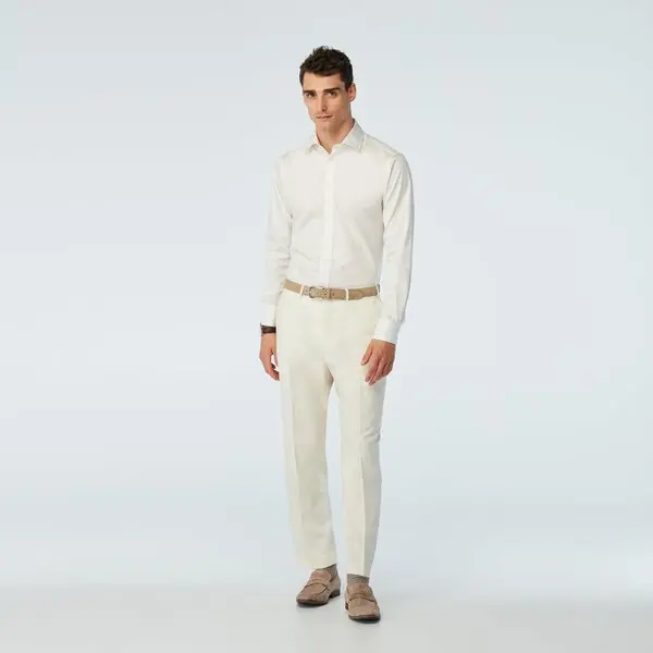 INDOCHINO Stockport Wool Linen Pants - Cream