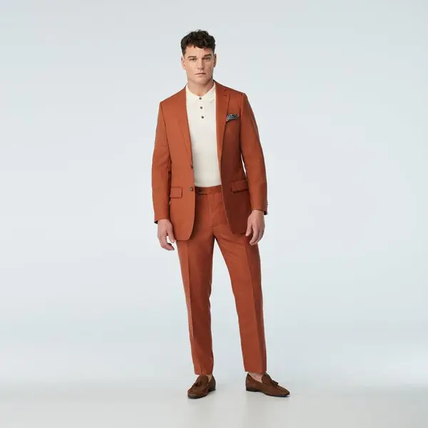INDOCHINO Stockport Wool Linen Blazer - Brown