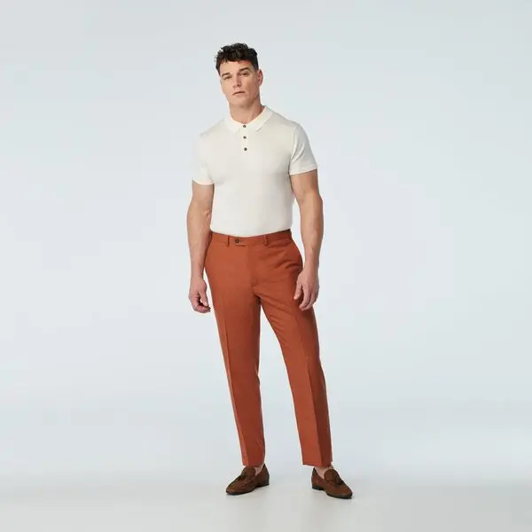 INDOCHINO Stockport Wool Linen Pants - Brown