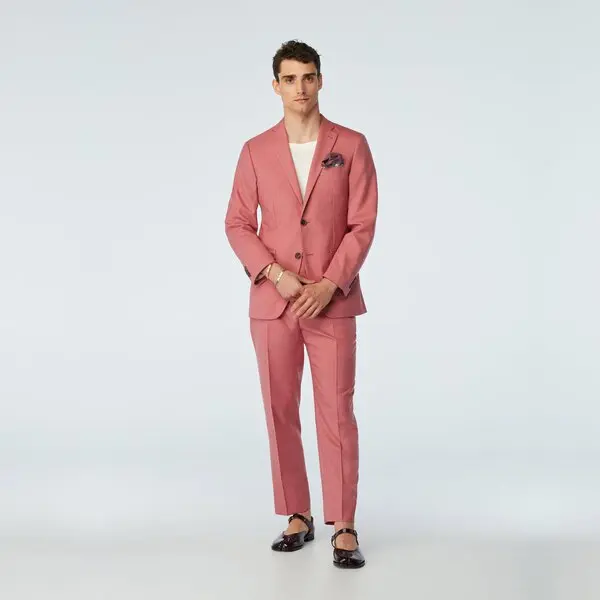 INDOCHINO Stockport Wool Linen Dusty Rose Blazer - Pink