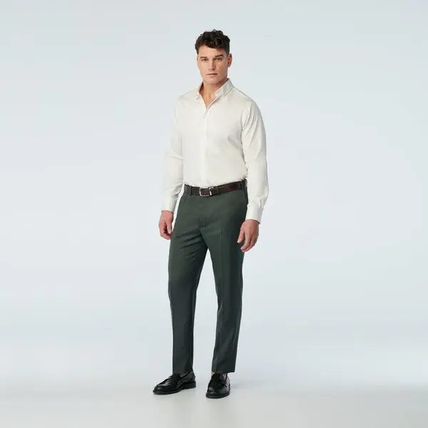 INDOCHINO Modica Herringbone Olive Pants - Green