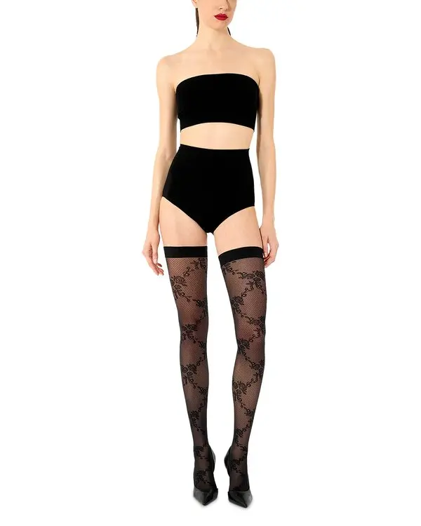 Wolford Floral Lace Stay Up Thigh Highs