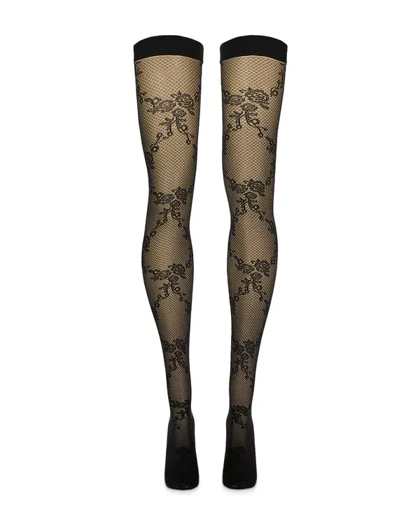 Wolford Floral Lace Stay Up Thigh Highs