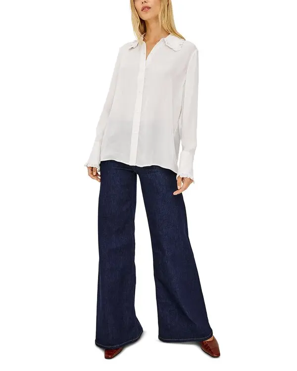 Rails Lace Trim Button Front Top