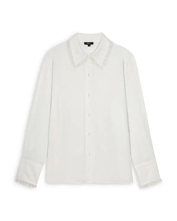 Rails Lace Trim Button Front Top