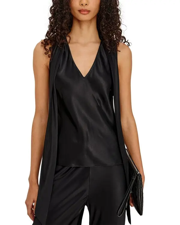 Rails Sleeveless Scarf Top - Black