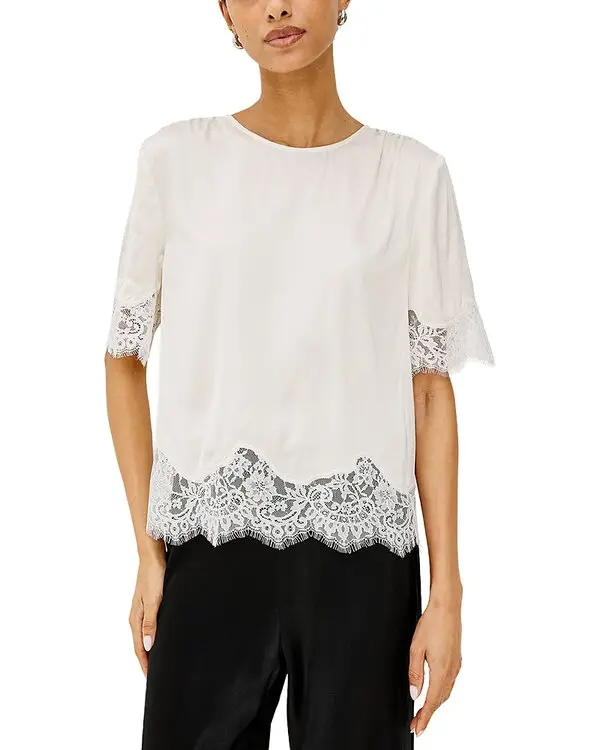 Rails Lace Trim Top - Ivory