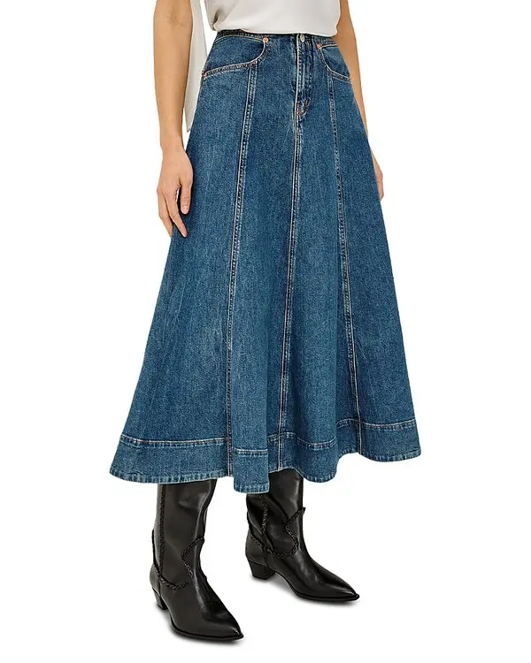 Rails Vicente Cotton Stretch A Line Midi Jean Skirt - Meadowbrook