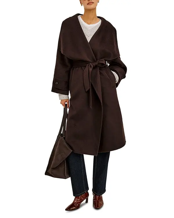 Rails Celeste Belted Wrap Coat - Chocolate