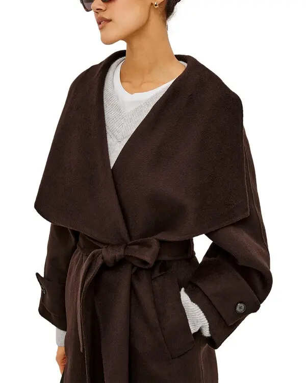 Rails Celeste Belted Wrap Coat - Chocolate