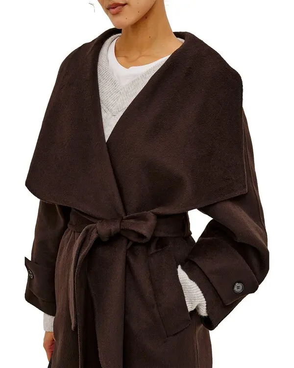 Rails Celeste Belted Wrap Coat - Chocolate