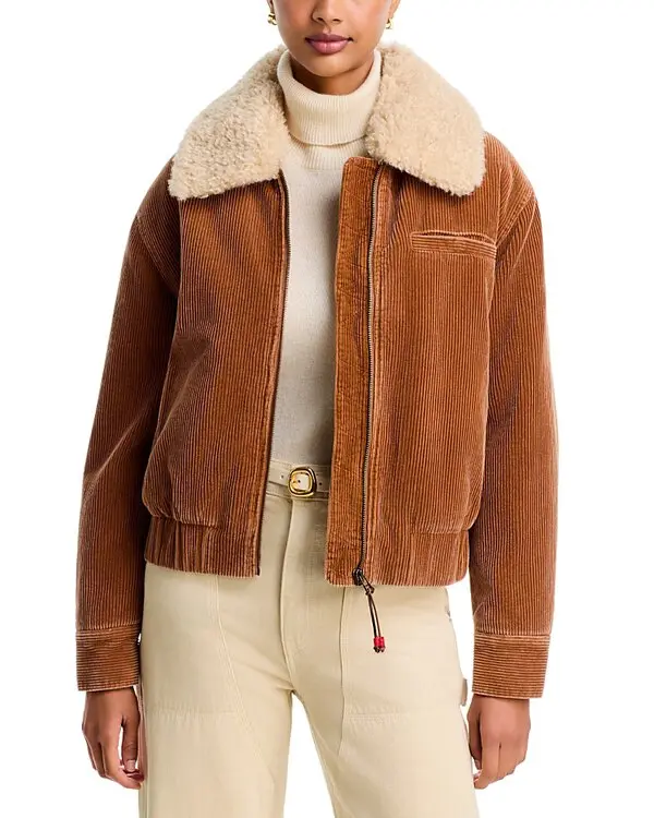 Xirena Bradley Sherpa Collar Cotton Corduroy Jacket - Camel