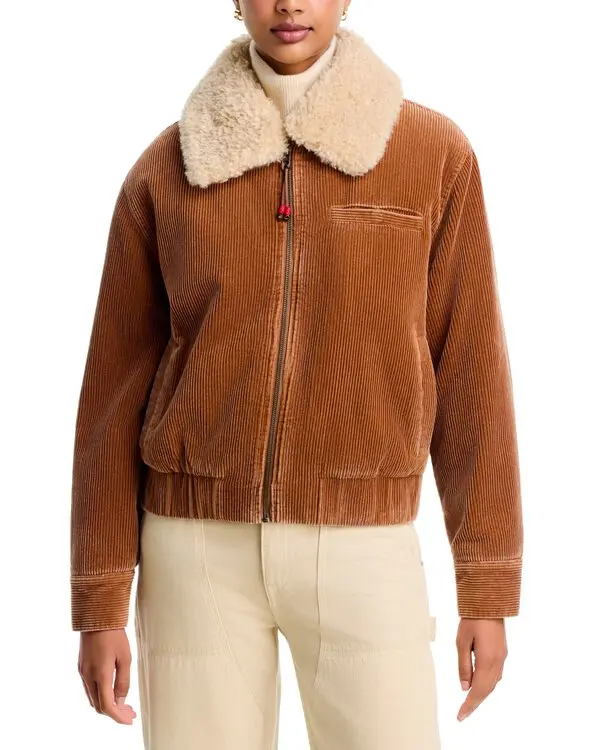 Xirena Bradley Sherpa Collar Cotton Corduroy Jacket - Camel