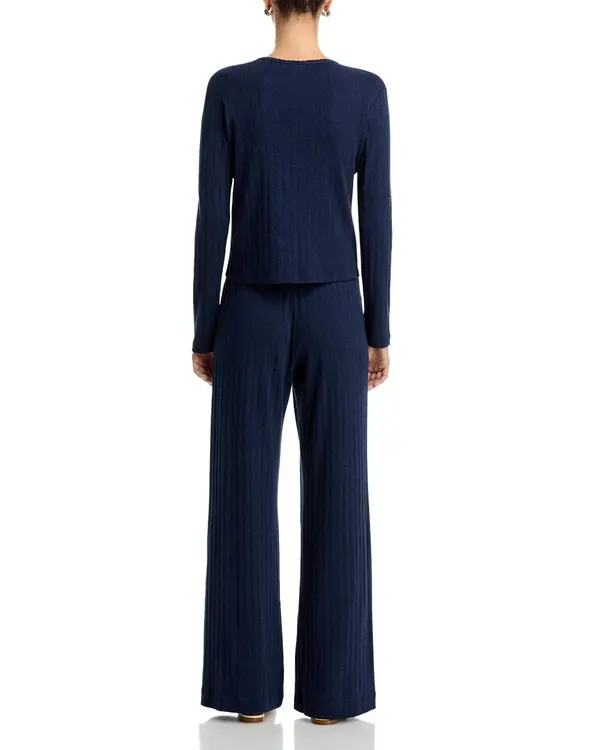 LESET Pointelle Mid-sleeve Tee