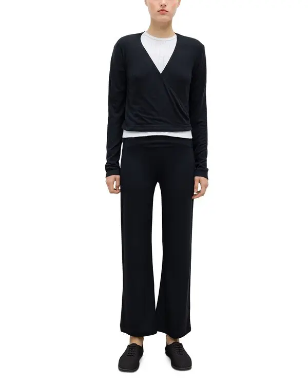 LESET Lauren Crop Wrap Top