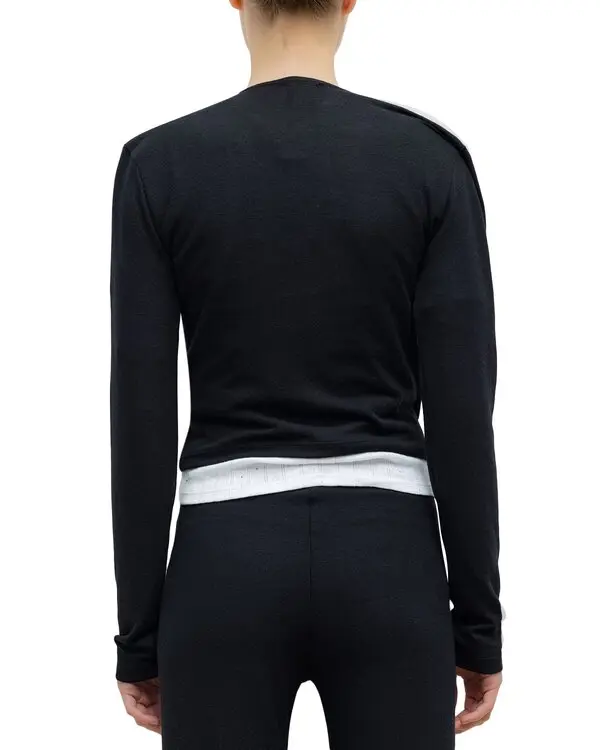 LESET Lauren Crop Wrap Top