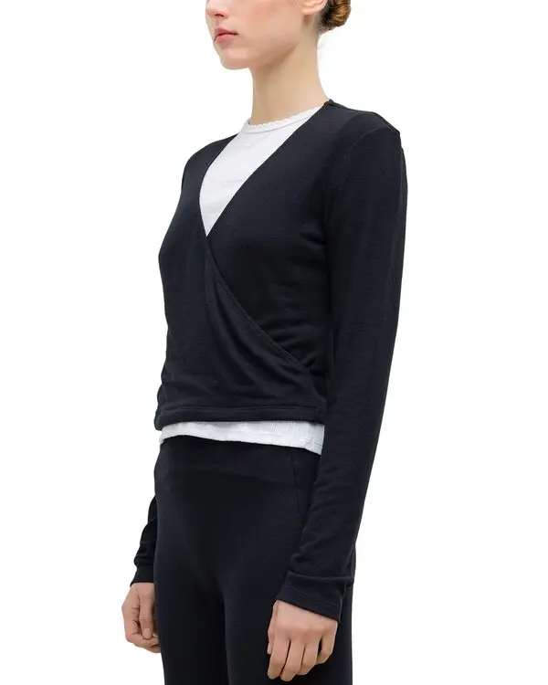 LESET Lauren Crop Wrap Top